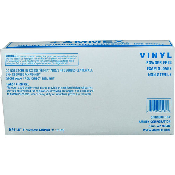 Ammex Clear Vinyl Exam Latex Free Disposable Gloves | Sizes S-XL | 100 ...