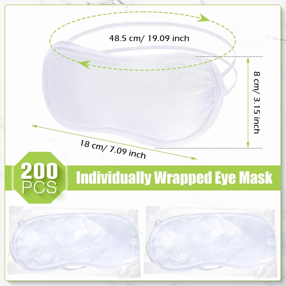 Disposable Spa Eye Masks - White - Case of 200 Masks - Individually Wr ...