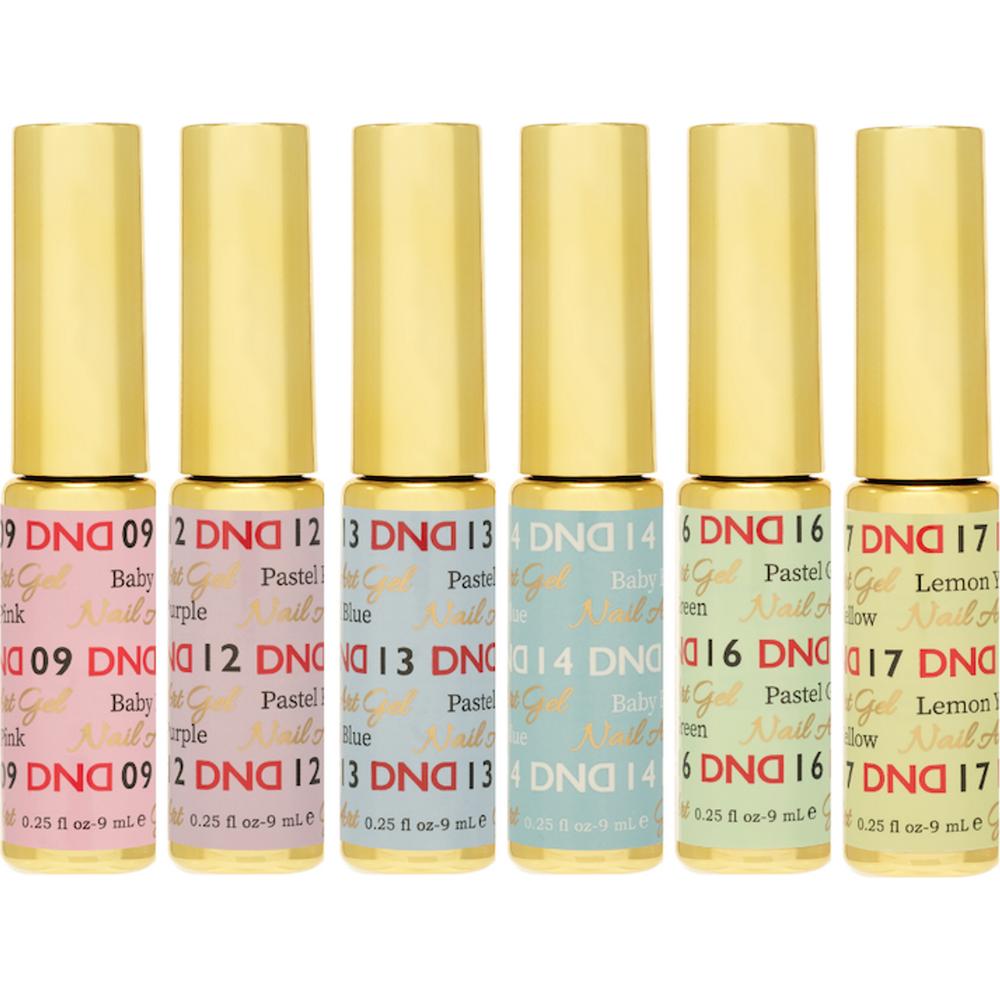 DND Gel Art Liner - Pastel #2 Set 6 Colors – Pure Spa Direct