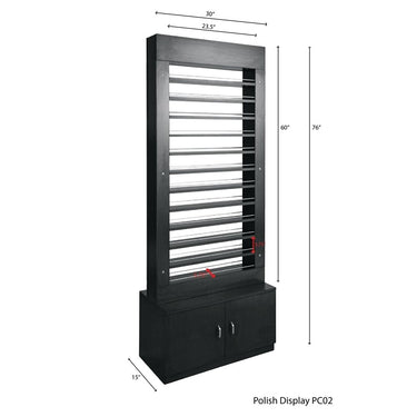 Freestanding Polish Display with Storage Cabinets / Available in Black ...