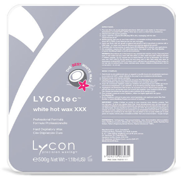 Lycotec White Hot Wax XXX - Stripless Hard Wax / 500 Grams - 17.6 oz. – Pure Spa Direct
