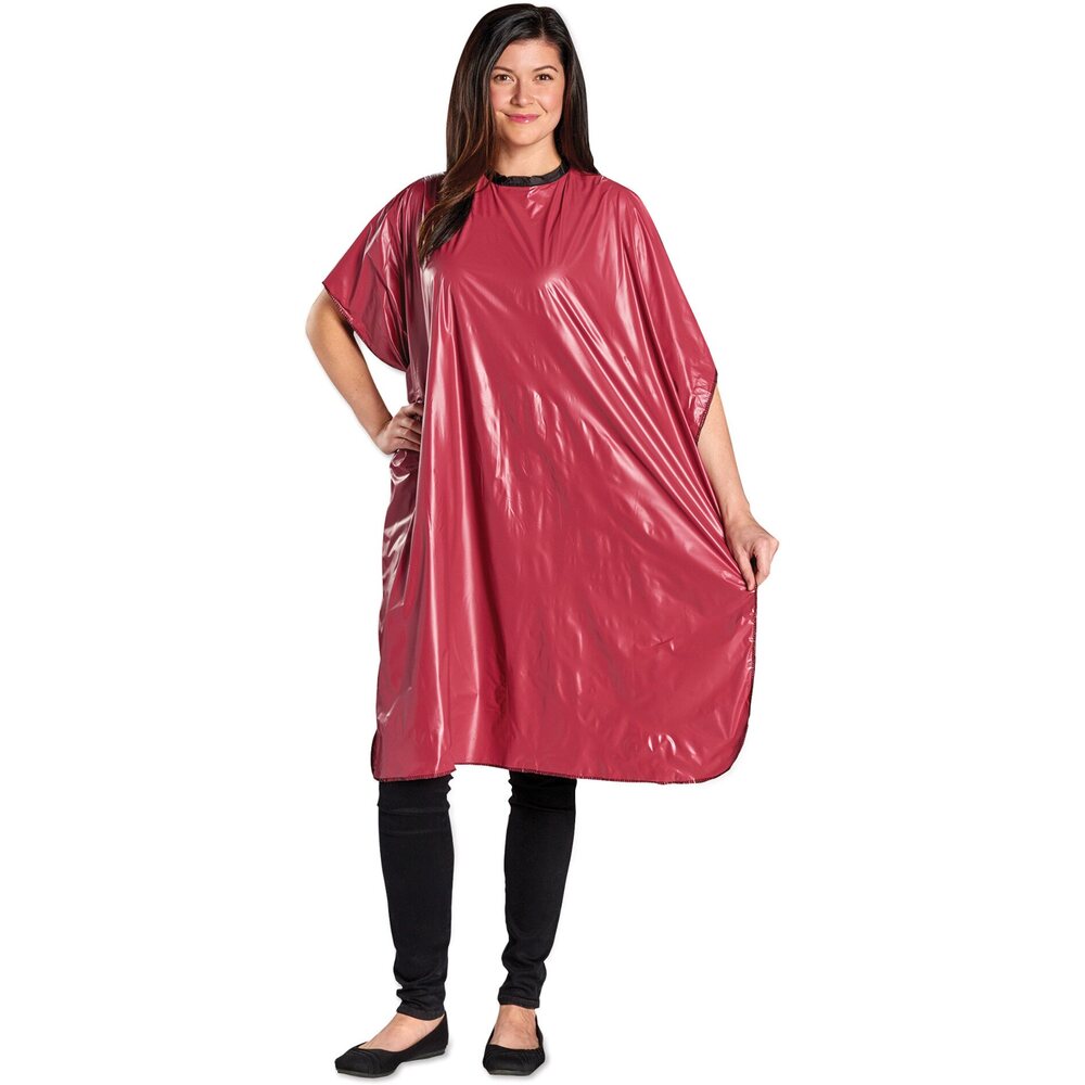 Scalpmaster Vinyl Shampoo Cape / 54" X 36", Velcro Burgundy – Pure Spa ...